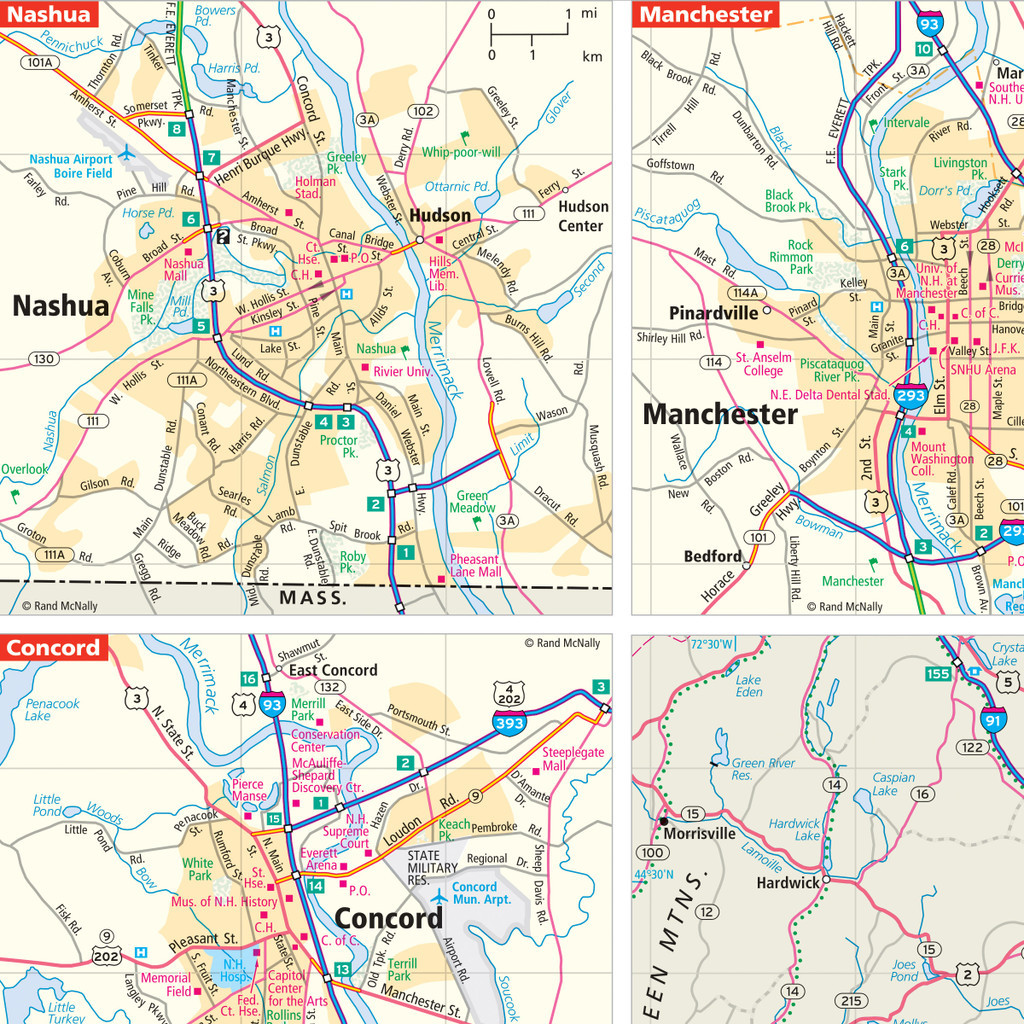 Rand McNally Easy To Read State Folded Map: New Hampshire, Vermont