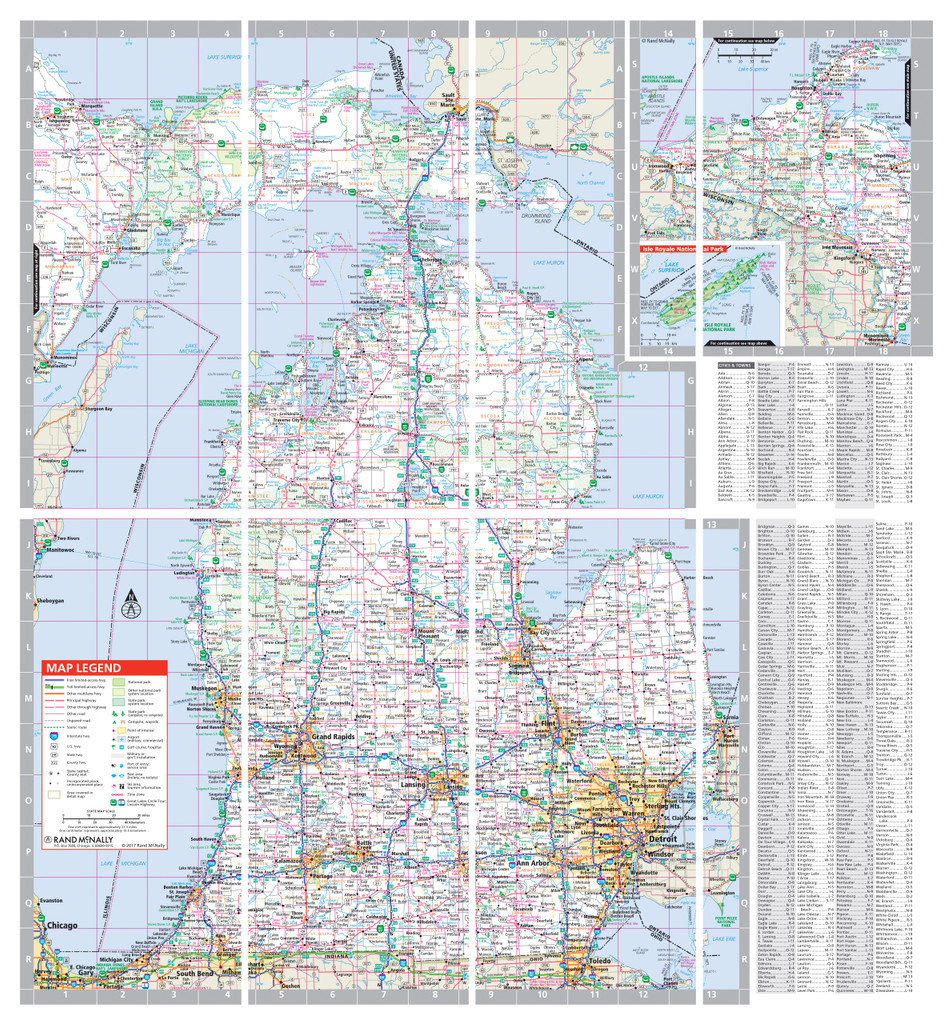 Rand McNally EasyToFold Map: Michigan