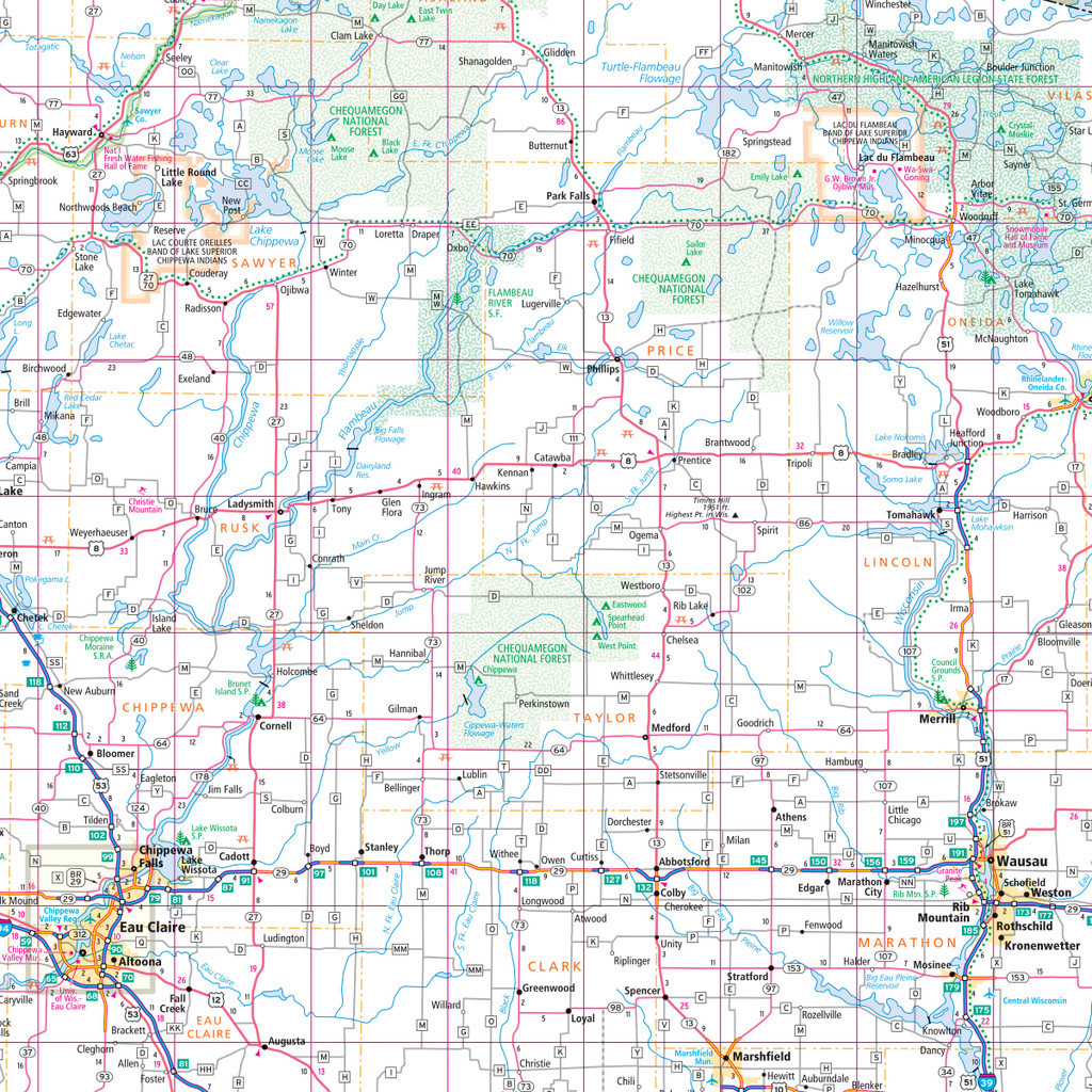 Rand McNally Easy To Read State Folded Map: Wisconsin