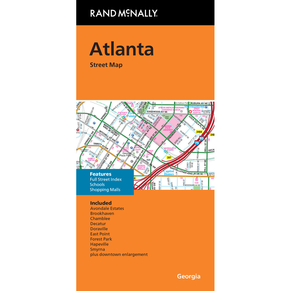 Folded Map Atlanta Street Map: Detailed Urban Navigation