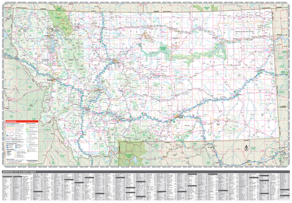 Easy-to-Read Montana/Wyoming State Map | Rand McNally Publishing