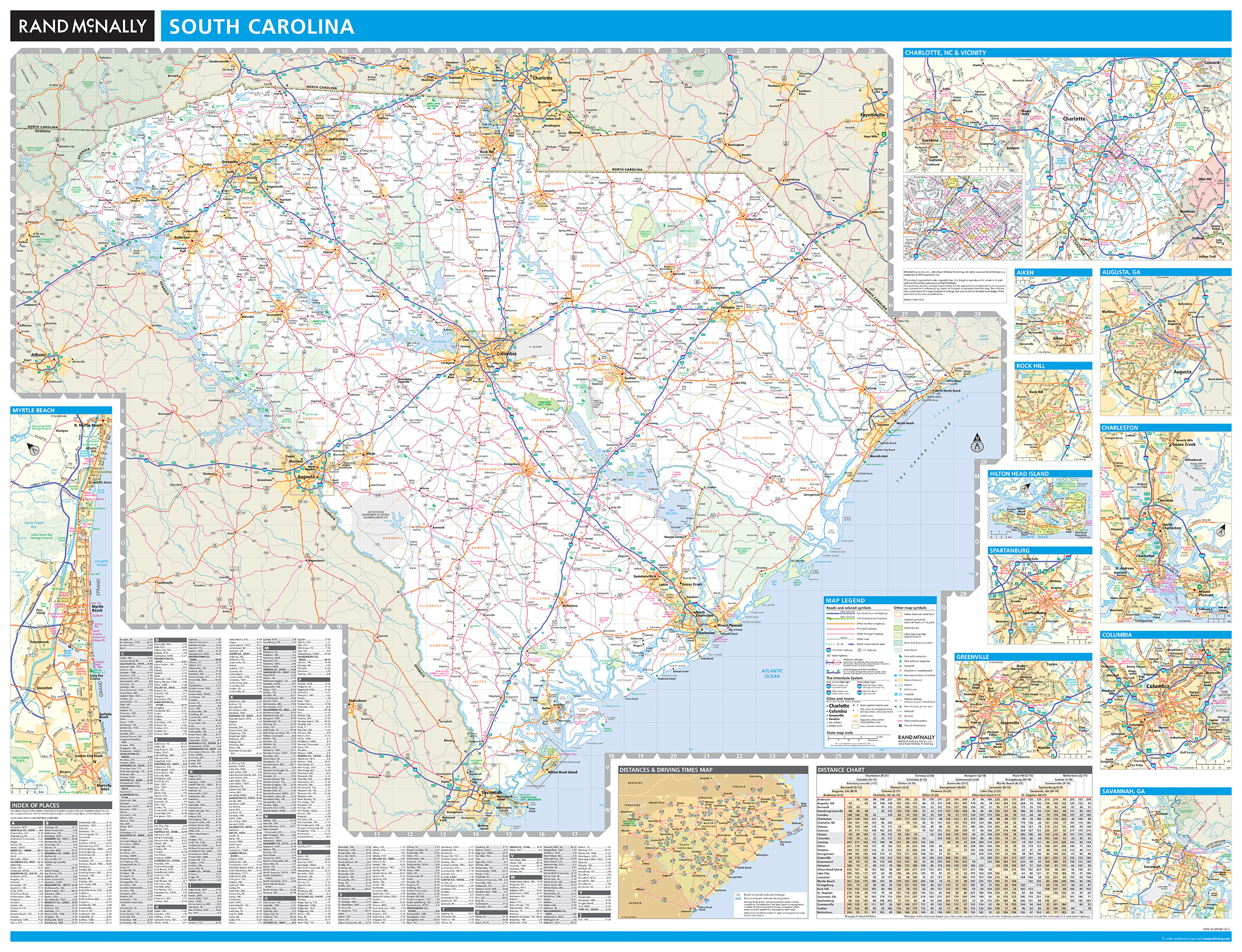 Rand McNally South Carolina State Wall Map