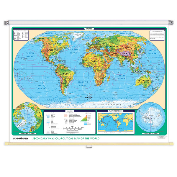 Secondary Physical-Political World & US 2 Map Set