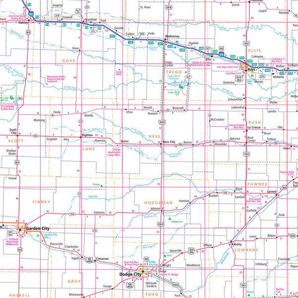 Easy-to-Read Kansas State Map | Rand McNally Publishing