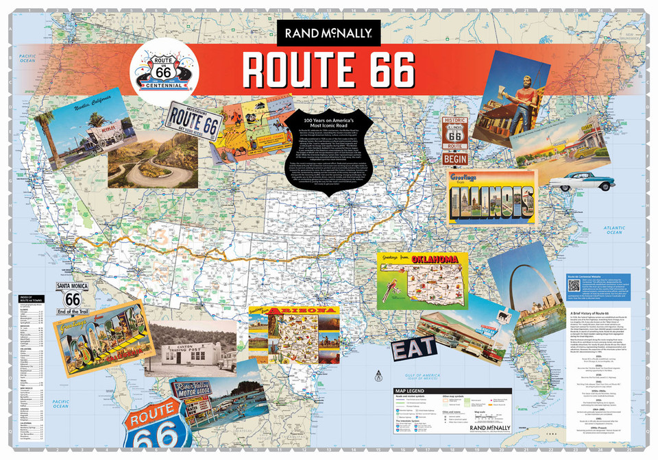 Rand McNally: Official Map of the Route 66 Centennial