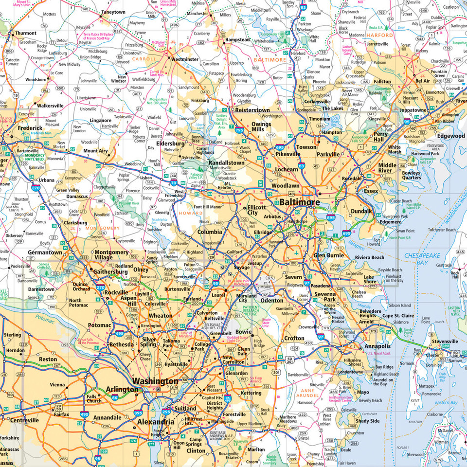 Rand McNally Folded Map: Delaware, Maryland