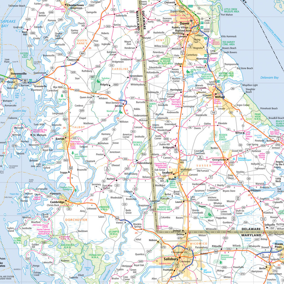 Rand McNally Folded Map: Delaware, Maryland