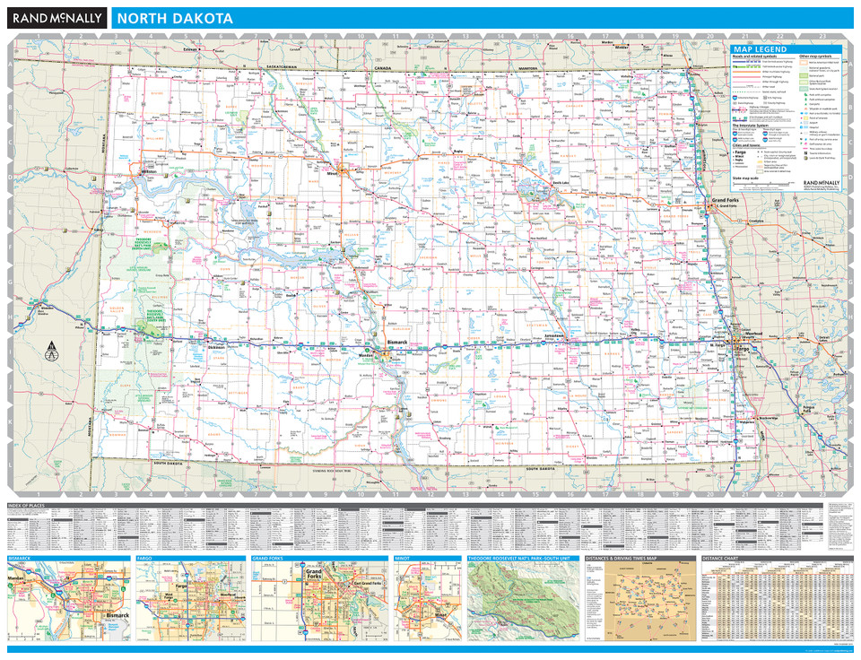 North & South Dakota State Map | Rand McNally Publishing