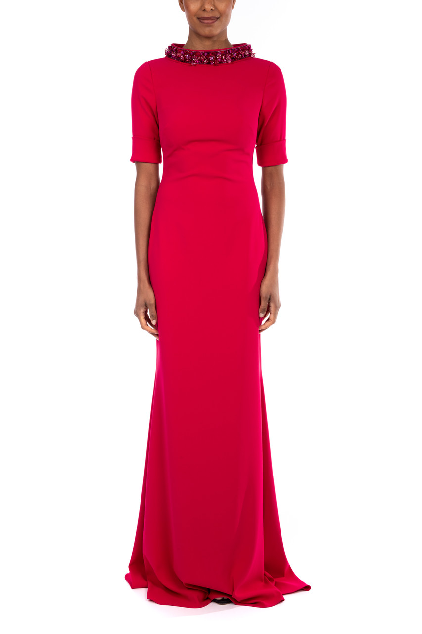 Beaded Collar Formal Gown by Badgley Mischka