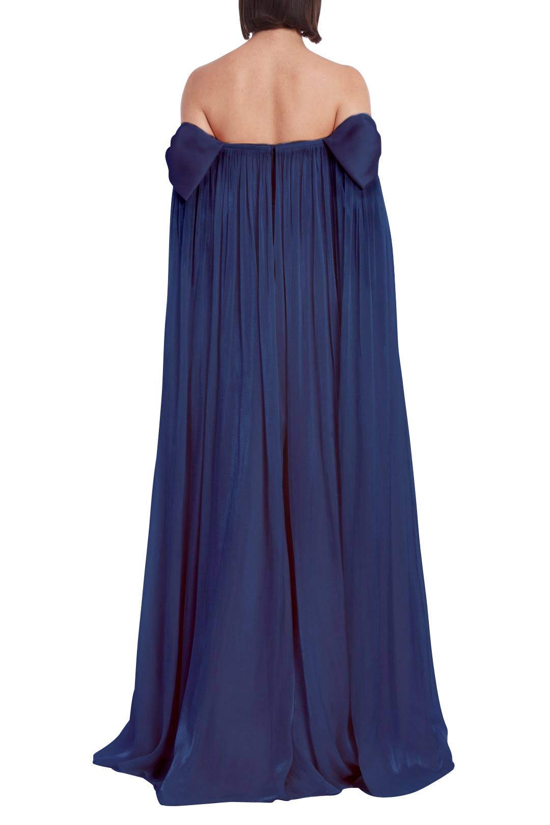 Off-Shoulder Cape Gown with Bows by Badgley Mischka