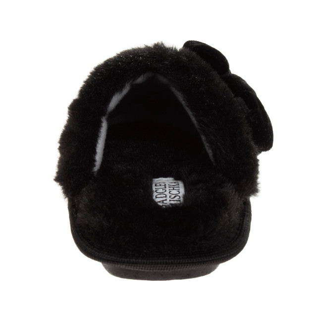 Girls' Faux-Fur Slippers with Glitter Lines by Badgley Mishcka