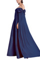 Off-Shoulder Cape Gown with Bows by Badgley Mischka