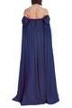 Off-Shoulder Cape Gown with Bows by Badgley Mischka