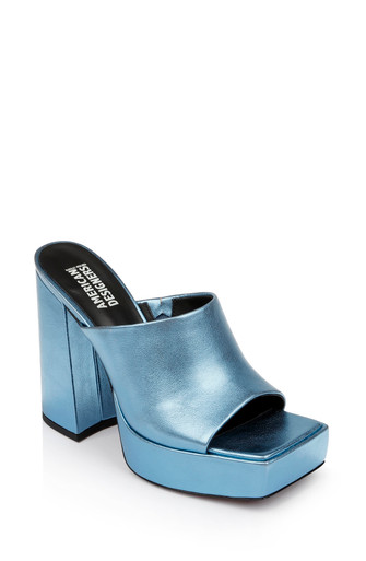 Lofty Metallic Platform Block Heel Slide by Badgley Mishcka