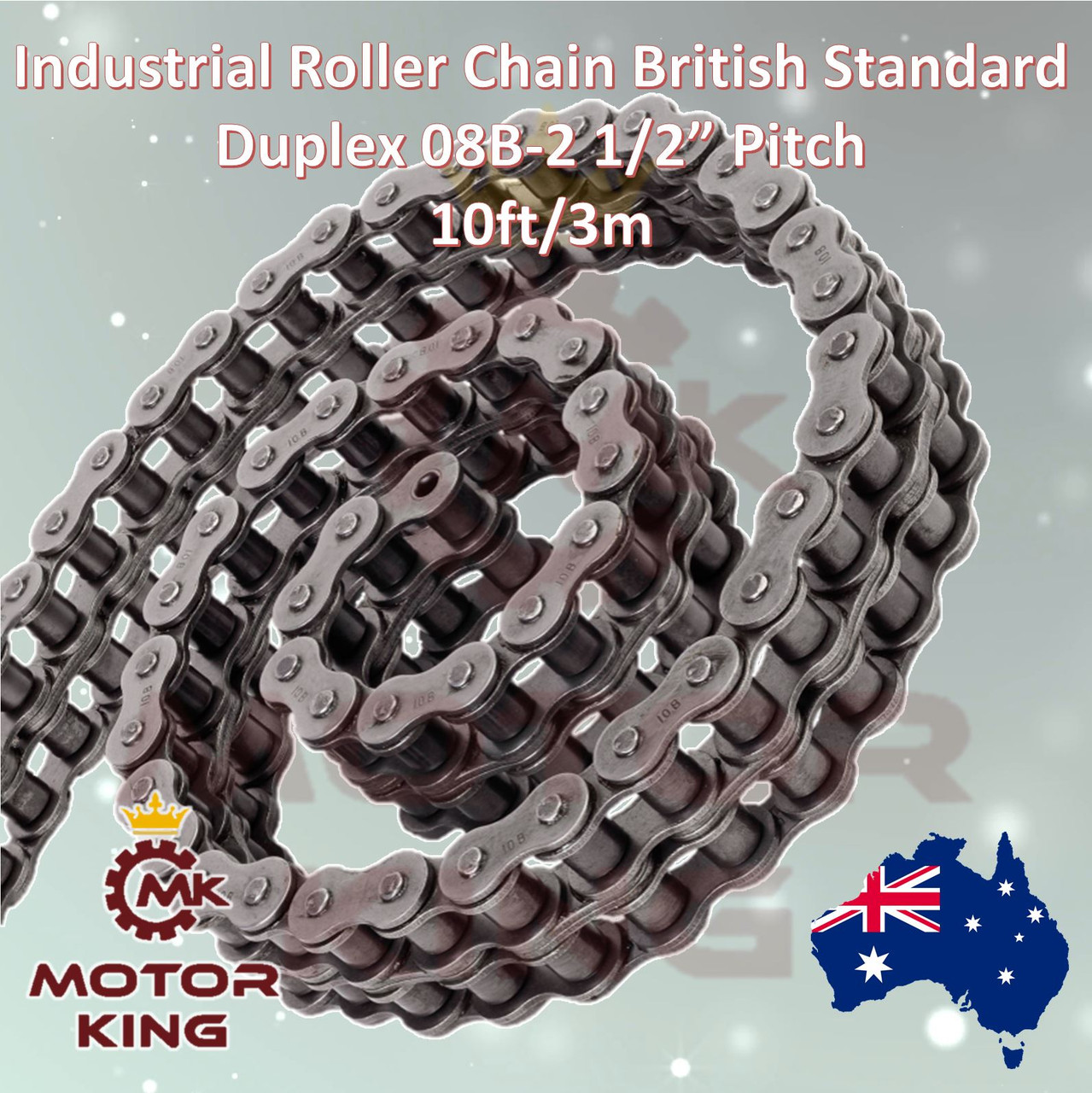 Duplex Industrial British Standard Roller Chain 08B-2 1/2" Inch Pitch ...
