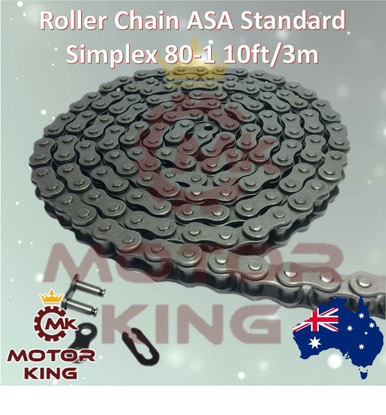 Simplex Industrial ASA Roller Chain 80-1 1" Inch Pitch 3m/10ft - MK ...