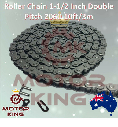 Industrial Double Pitch Roller Chain 2060 1-1/2 Inch Pitch 3m/10ft - MK ...