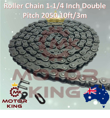Industrial Double Pitch Roller Chain 2050 1-1/4 Inch Pitch 3m/10ft - MK ...