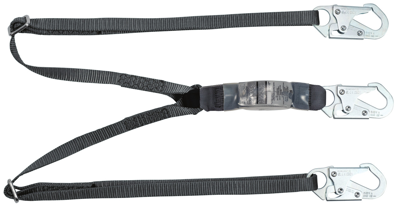 MSA V-SERIES STANDARD TWIN-LEG ADJUSTABLE ENERGY ABSORBING LANYARD 6 FT ...
