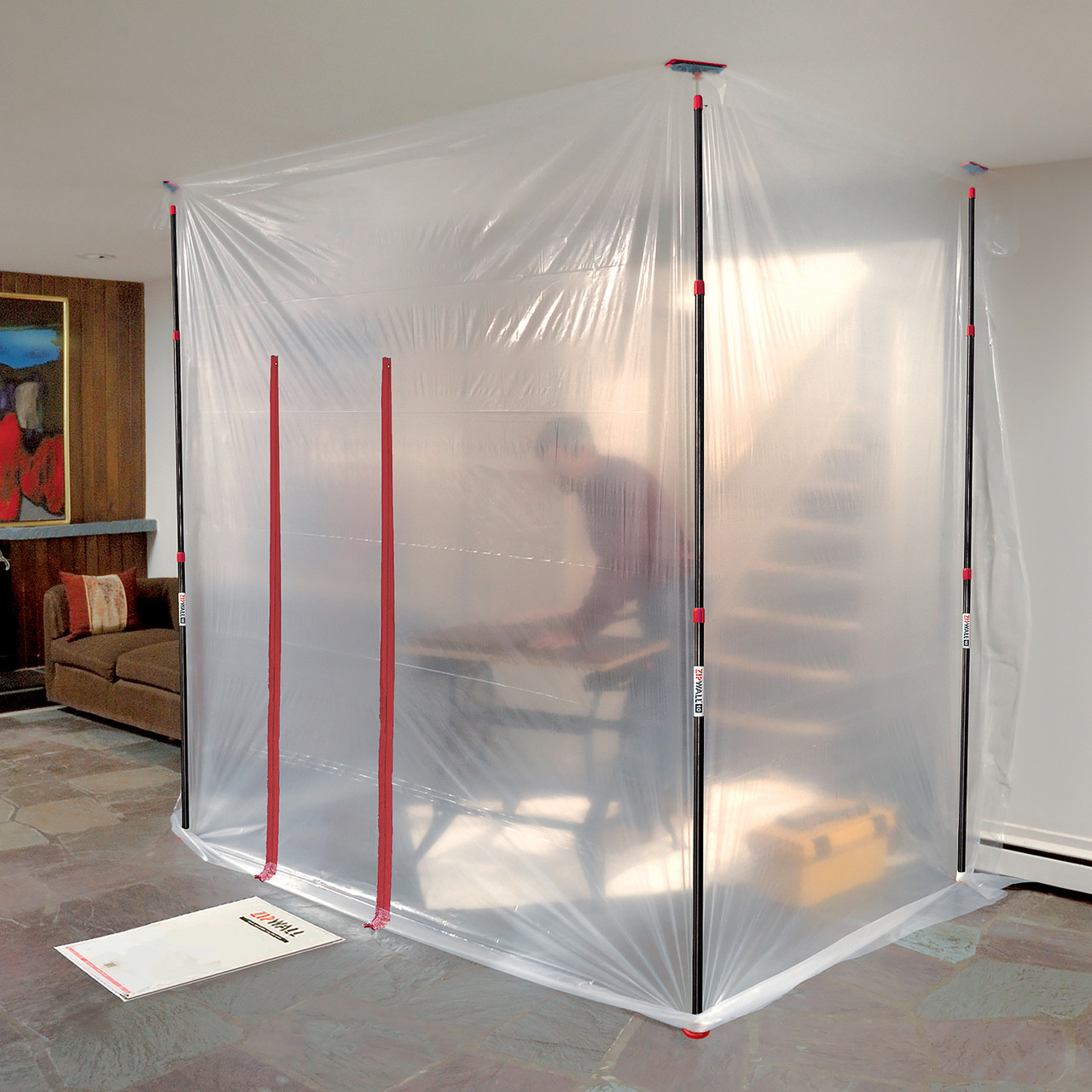 ZIPWALL SPRING LOADED 10 FT CONTAINMENT POLES 4/PK - Safety Express
