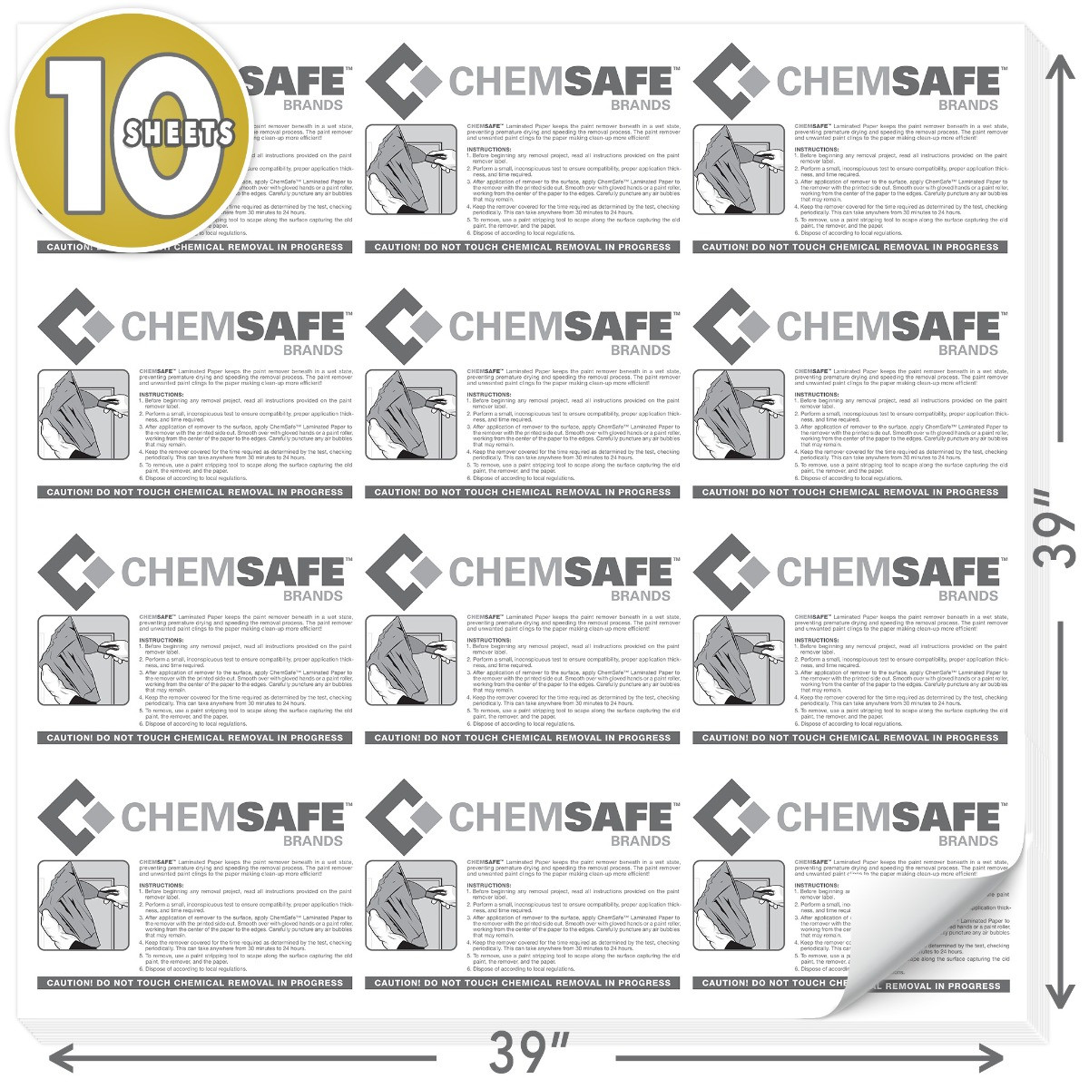 CHEMSAFE LIFT & GO LAMINATED PAPER 10 SHEETS (100SQ FT) - Safety Express