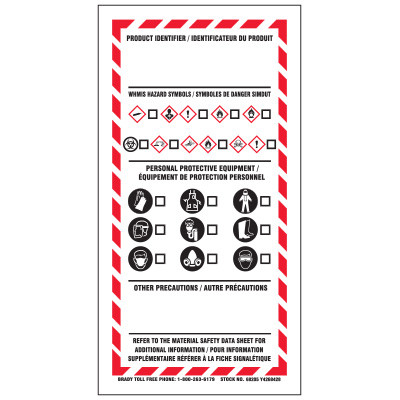 BRADY 2 IN X 4 IN SELF-LAMINATING WHMIS LABEL (PKG/25) - Safety Express