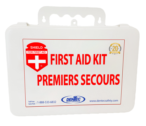 DENTEC REGULAR FIRST AID KIT 1-5 PERSON ONT SCH (8)1 KIT, 10U BULK, PLASTIC - Safety Express