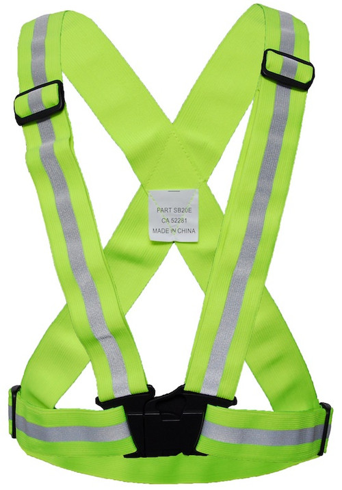 TRAFFIC SAFETY SASH, HI-VIS YELLOW/ SILVER - Safety Express