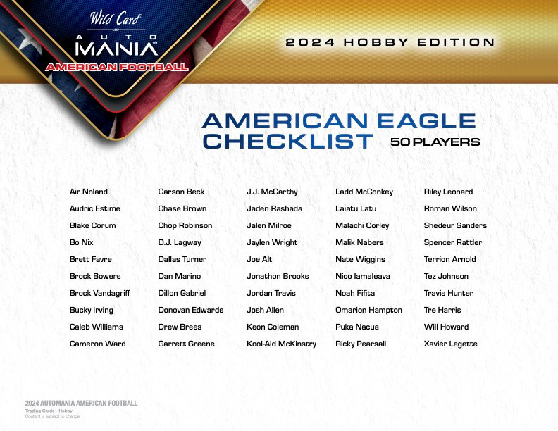 2024 Wild Card Auto Mania American Football Hobby Box