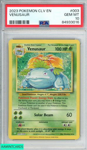 2023 POKEMON CLV EN CLASSIC VENUSAUR LUGIA EX DECK VENUSAUR #003 PSA 10 GEM MT 84933016 - AA ...