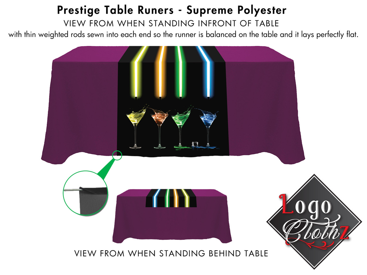 Custom Logo Table Runners Printed With Your Logo