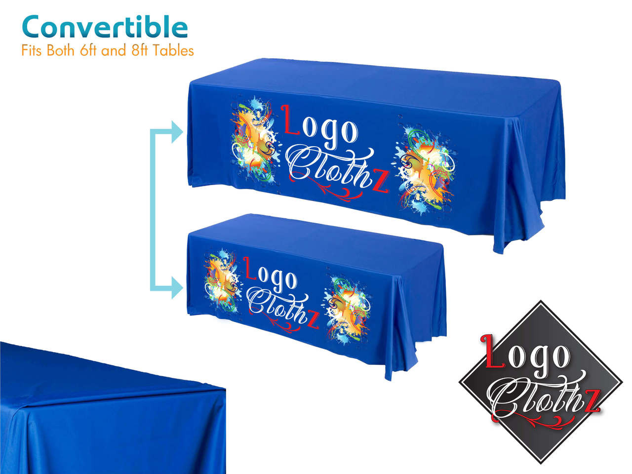 Custom 6-ft. Tablecloths - Table Covers for 6-ft. Tables
