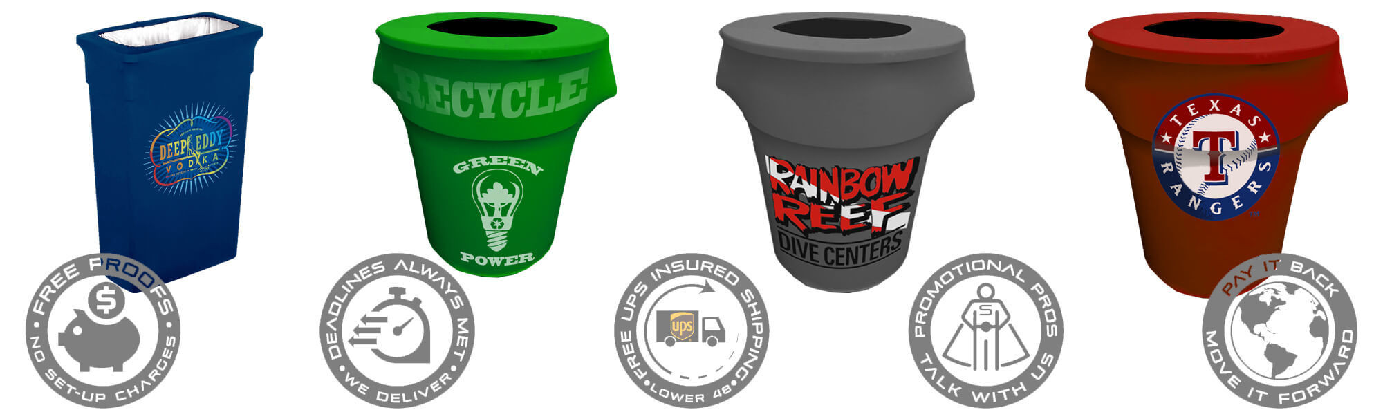 Trash Can Covers Stretch Fit Custom Printed 32 44 55 Gallon In Your ...