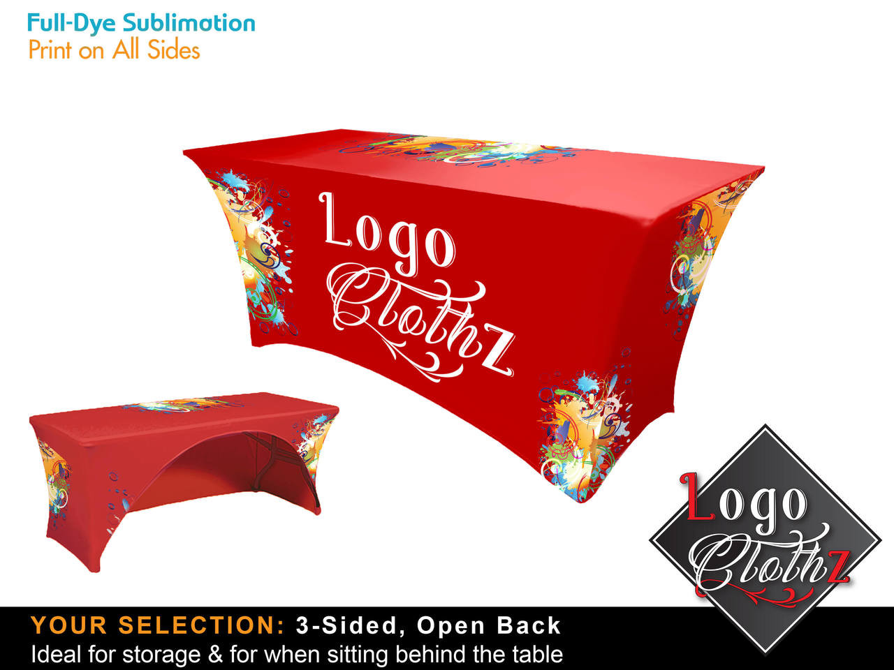 6' Stretch Table Covers | With Logo & Design Printed All Over