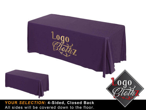 6ft Custom Table Throw | One Color Print | Logo Tablecloth
