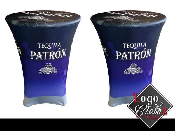 High Top Cocktail Table Covers 30" Round Custom Printed Stretch Cover