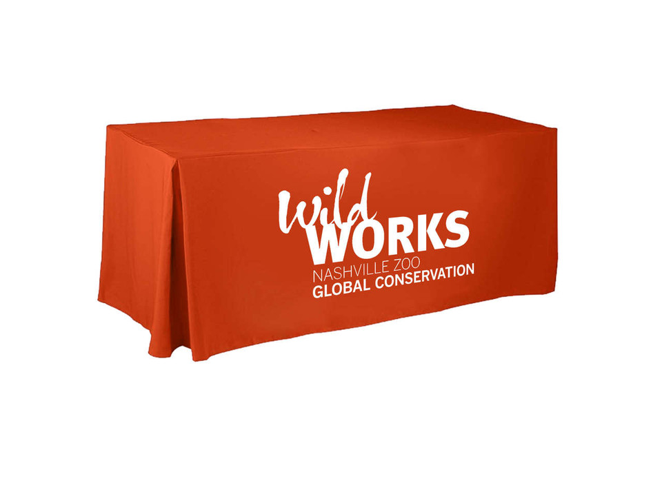 5' Logo Printed Tablecloth | One Color Imprint | LogoClothz