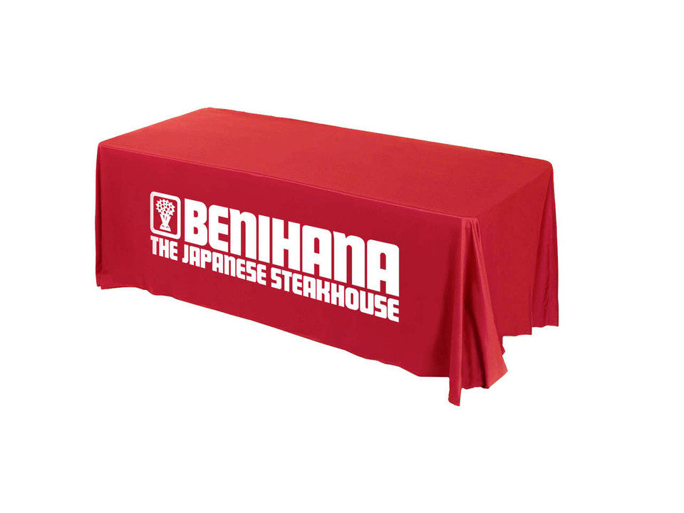 6ft Custom Table Throw | One Color Print | Logo Tablecloth