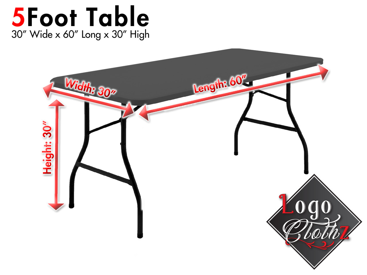 5 Ft Table Cover Sizes - Get The Right Size Tablecloth - LogoClothz