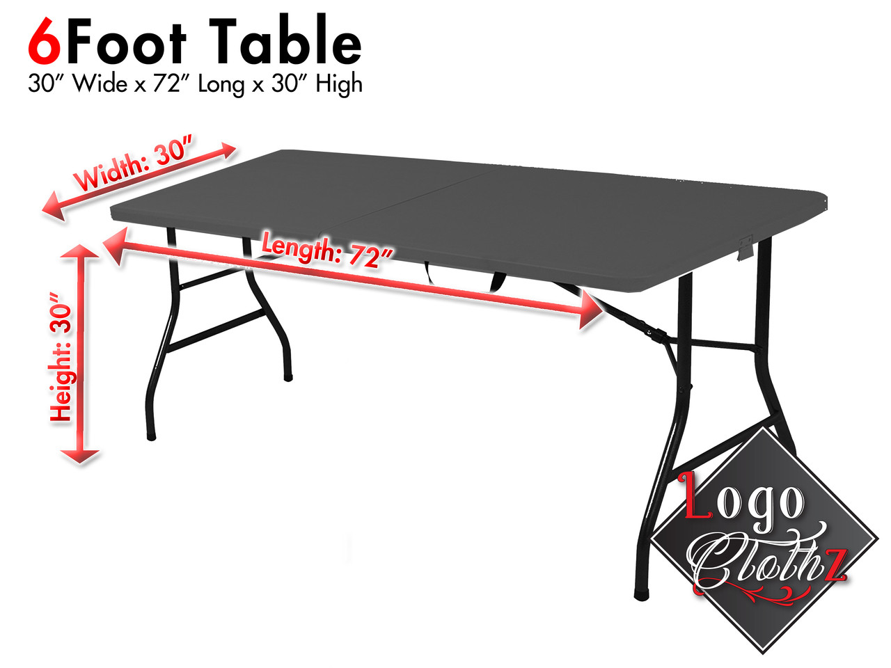6 Ft Table Cover Sizes - Get The Right Size Tablecloth - LogoClothz