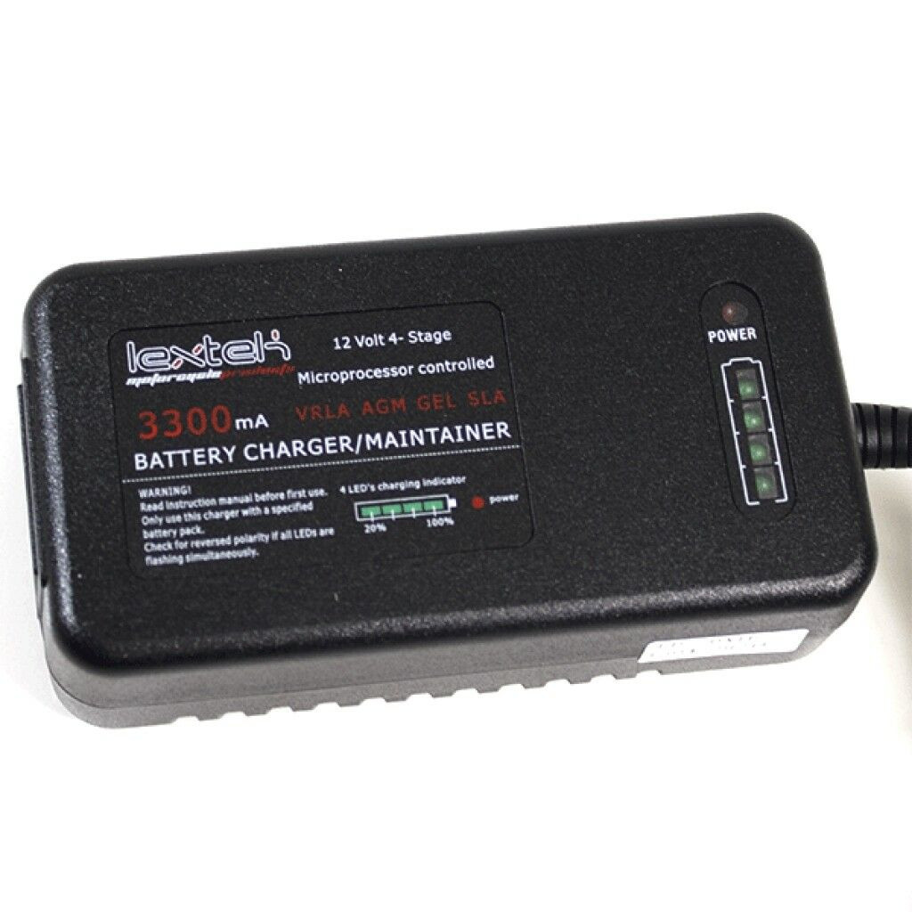 Lextek Motorcycle Motorbike & Scooter 12v Battery Optimiser Charger ...