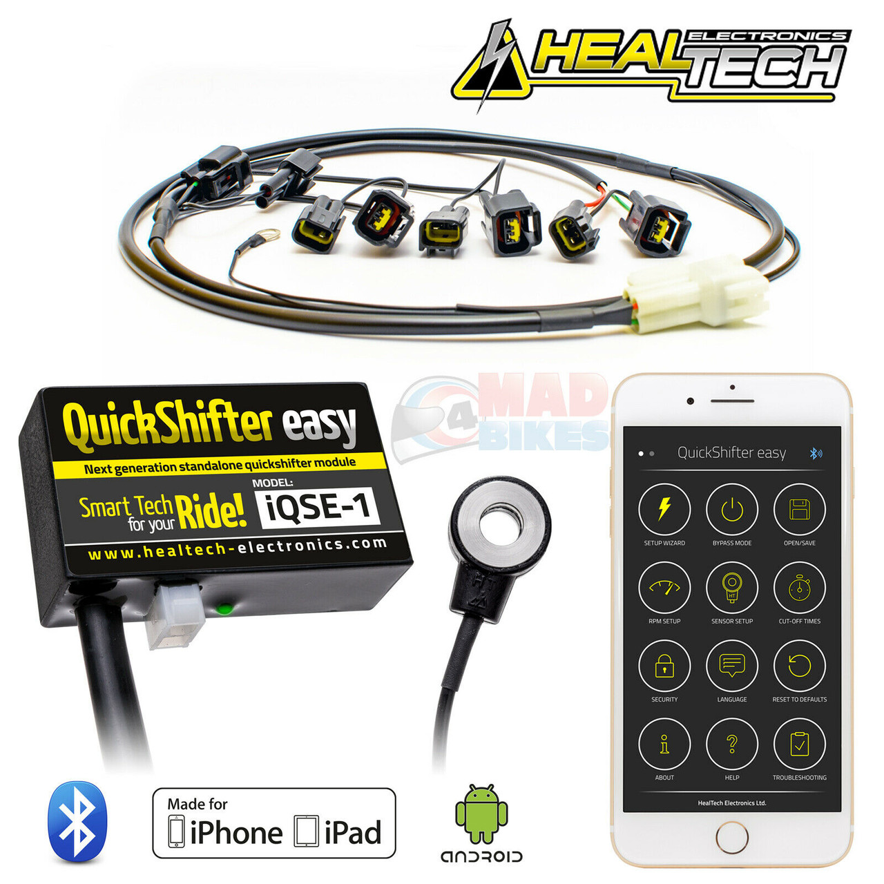Healtech QuickShifter Easy Kit iQSE-1 + QSH-F2A | Mad4bikes