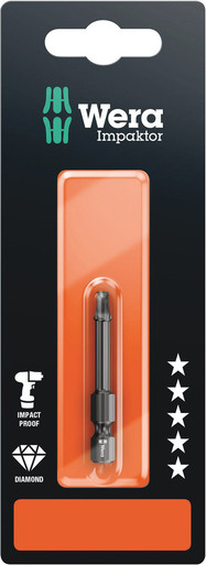 Wera 868/4 IMP DC SB Impaktor Square-Plus Driver Bit - #3 x 50mm | Troxten