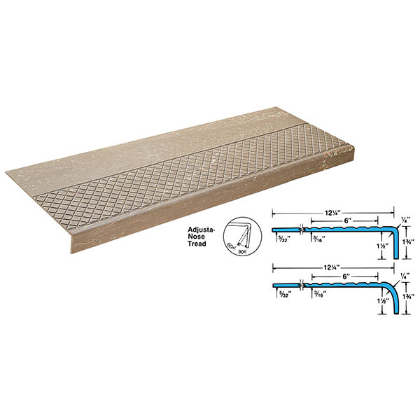 Deep Diamond Rubber Stair Tread - Watco Industrial Flooring