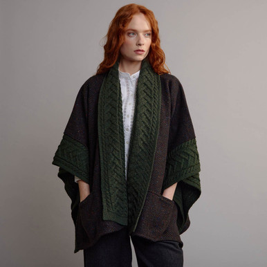 Women's Tweed & Aran Cape - IslesOfAran.com