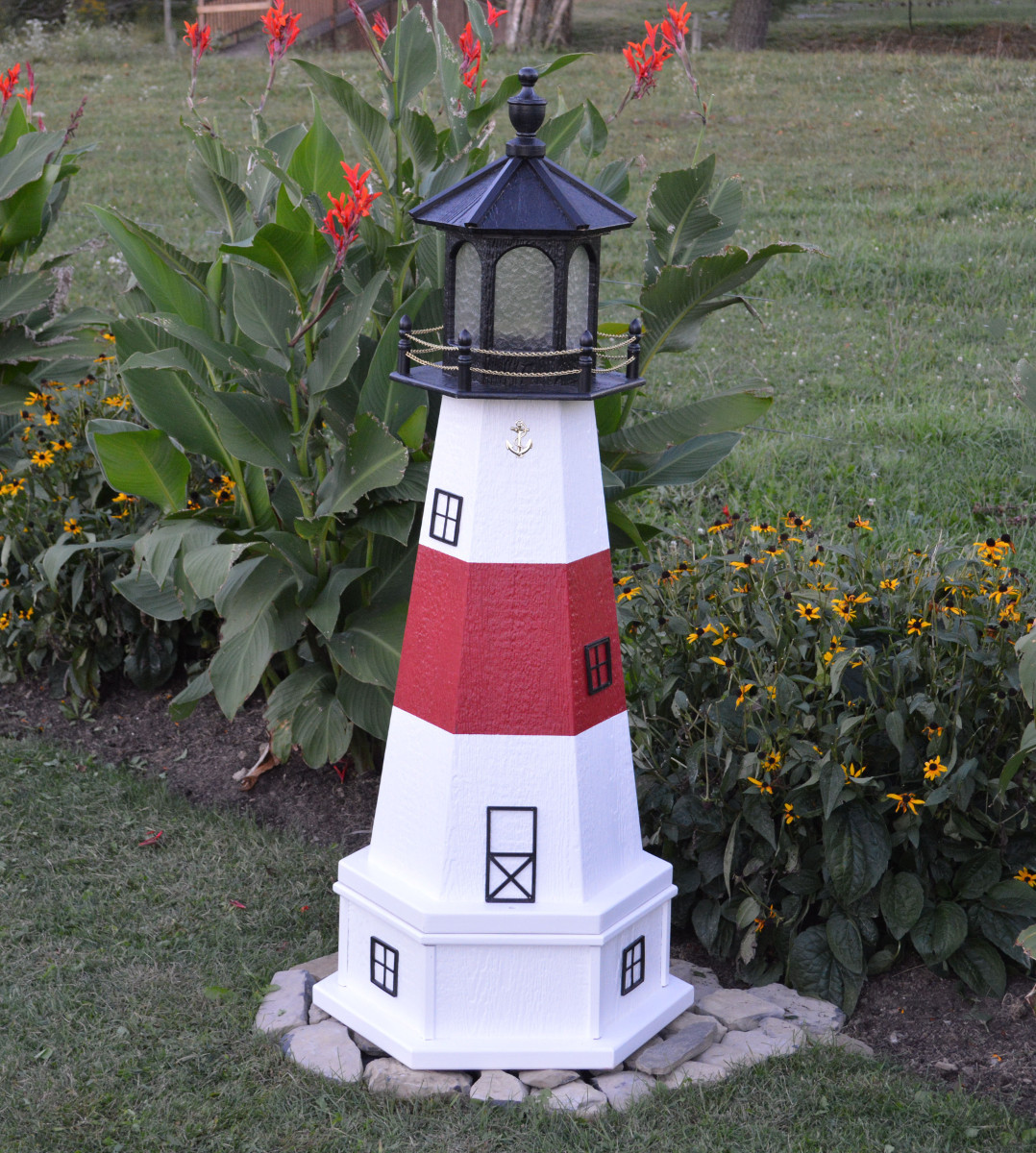 Amish Made - Oak Island Model - Wood Garden Lighthouses