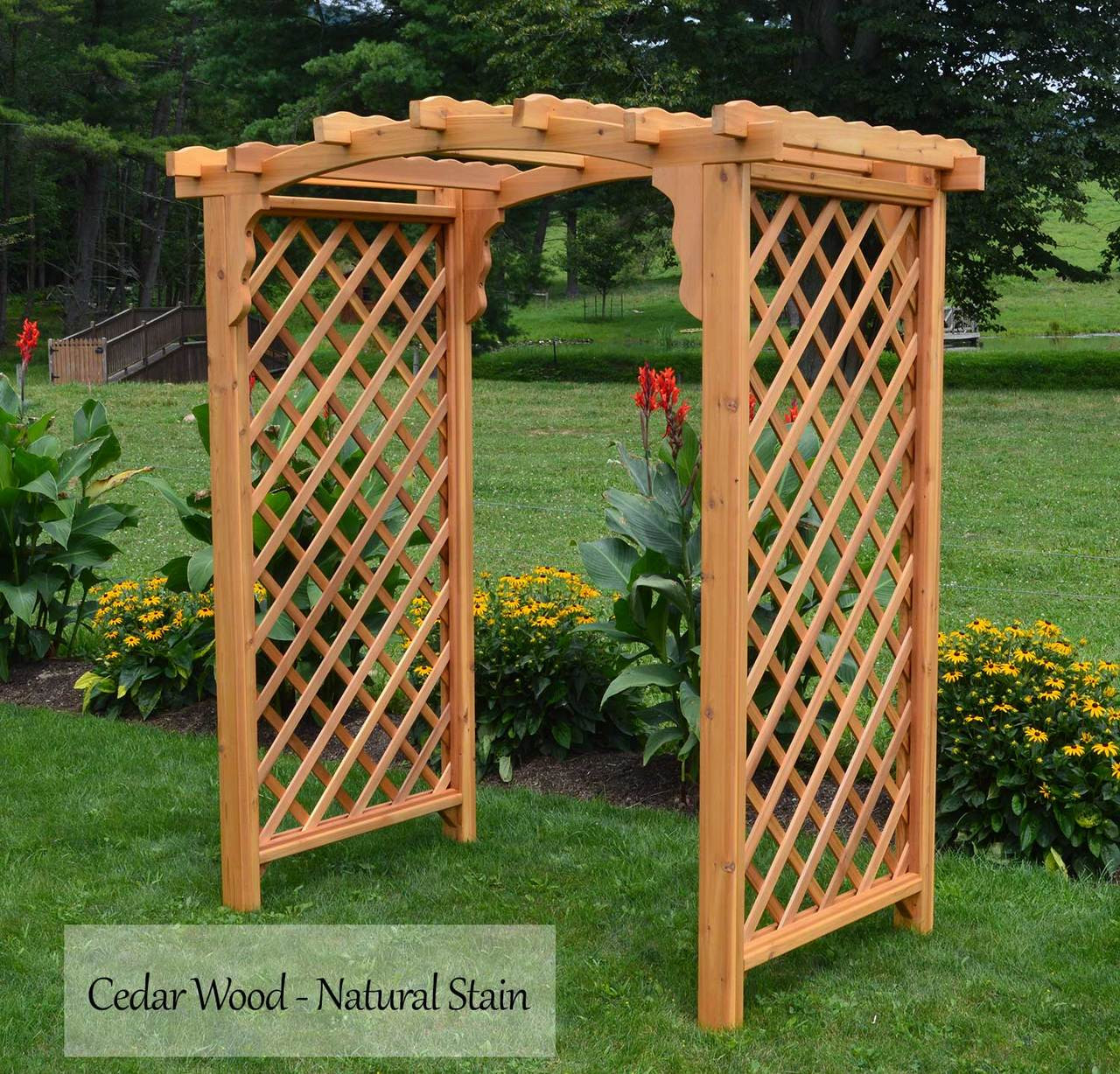 Amish Handcrafted - Jamesport Arbor With Glider - Cedar Arbors