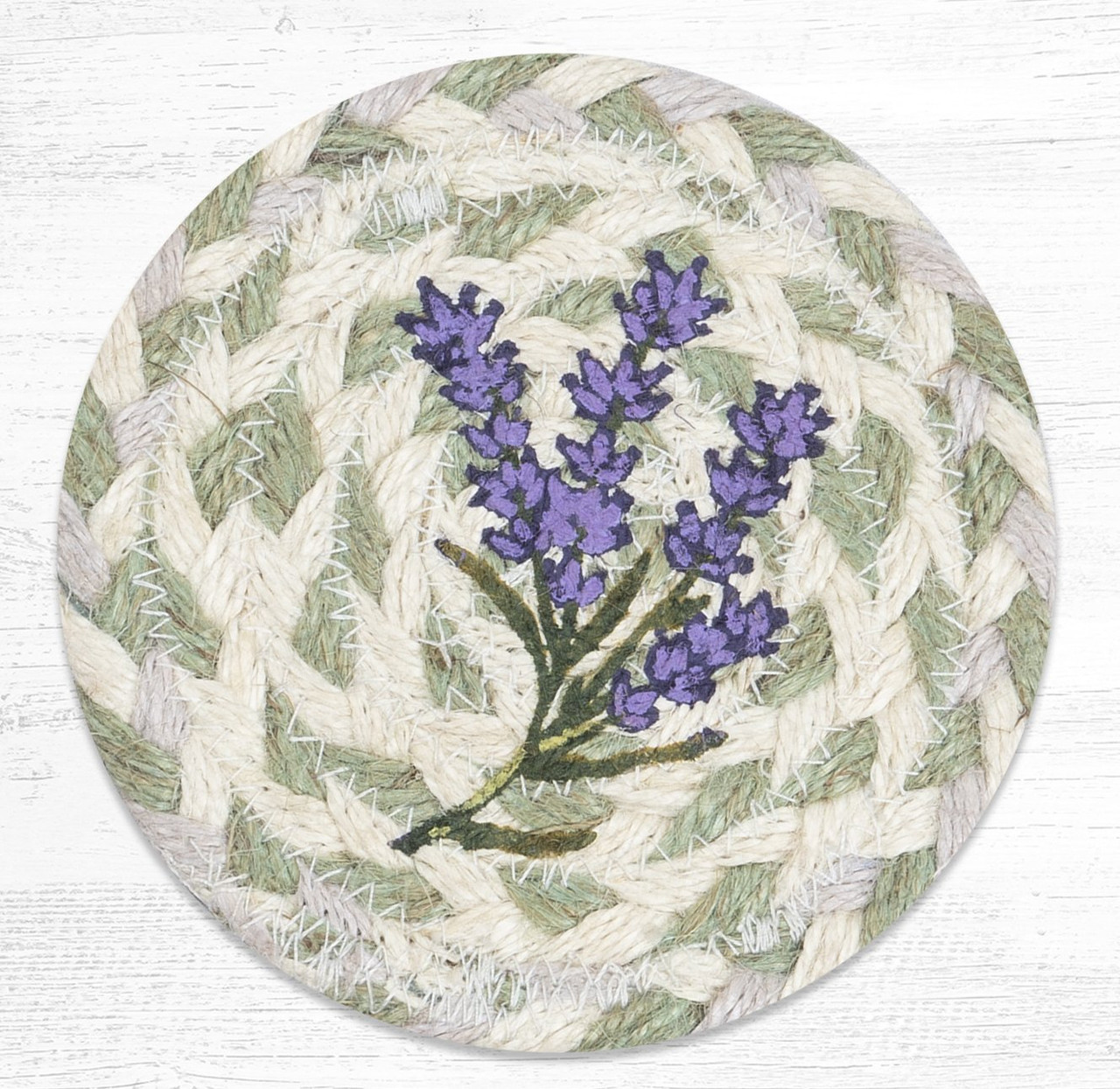 100% Jute Coasters - Lavender Braided Coaster - Earth Rugs