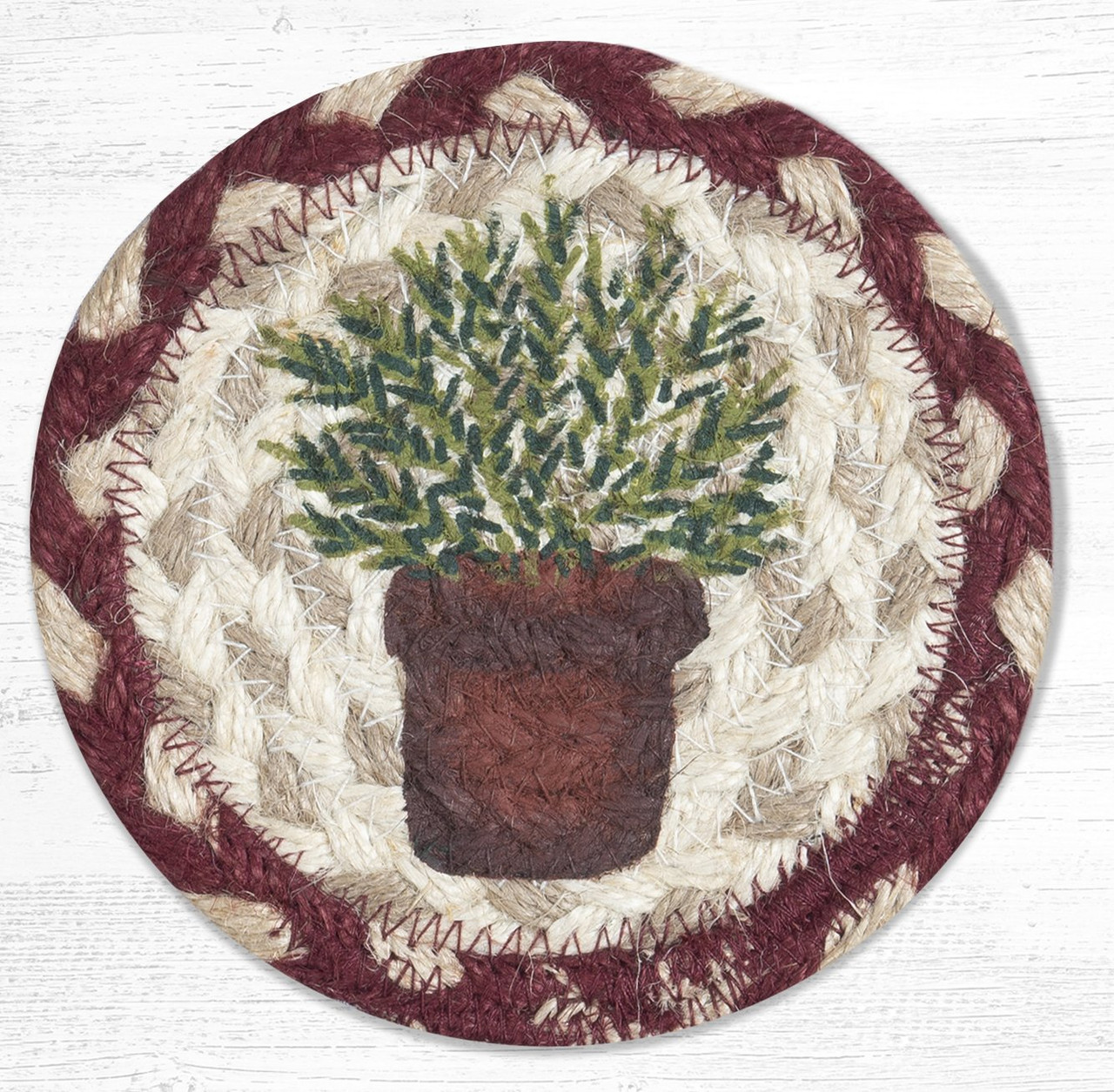 100% Jute Coasters - Rosemary Braided Coaster - Earth Rugs