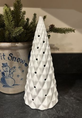 White Cutout Glow Cone Tree